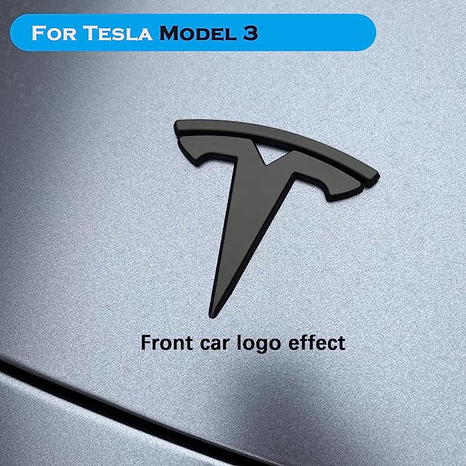 YHCDSEA Model 3 Steering Wheel/Front Trunk/Rear Trunk Logo Cover ...